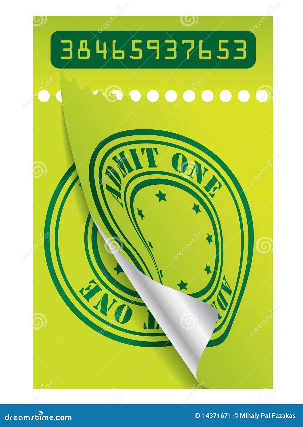 Green ticket stock vector. Illustration of room, entertainment - 14371671