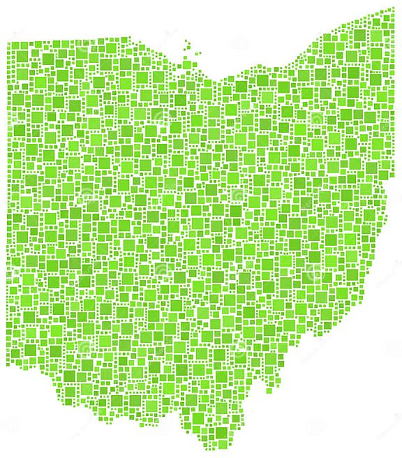 Green tiled map of Ohio stock vector. Illustration of background - 28697328