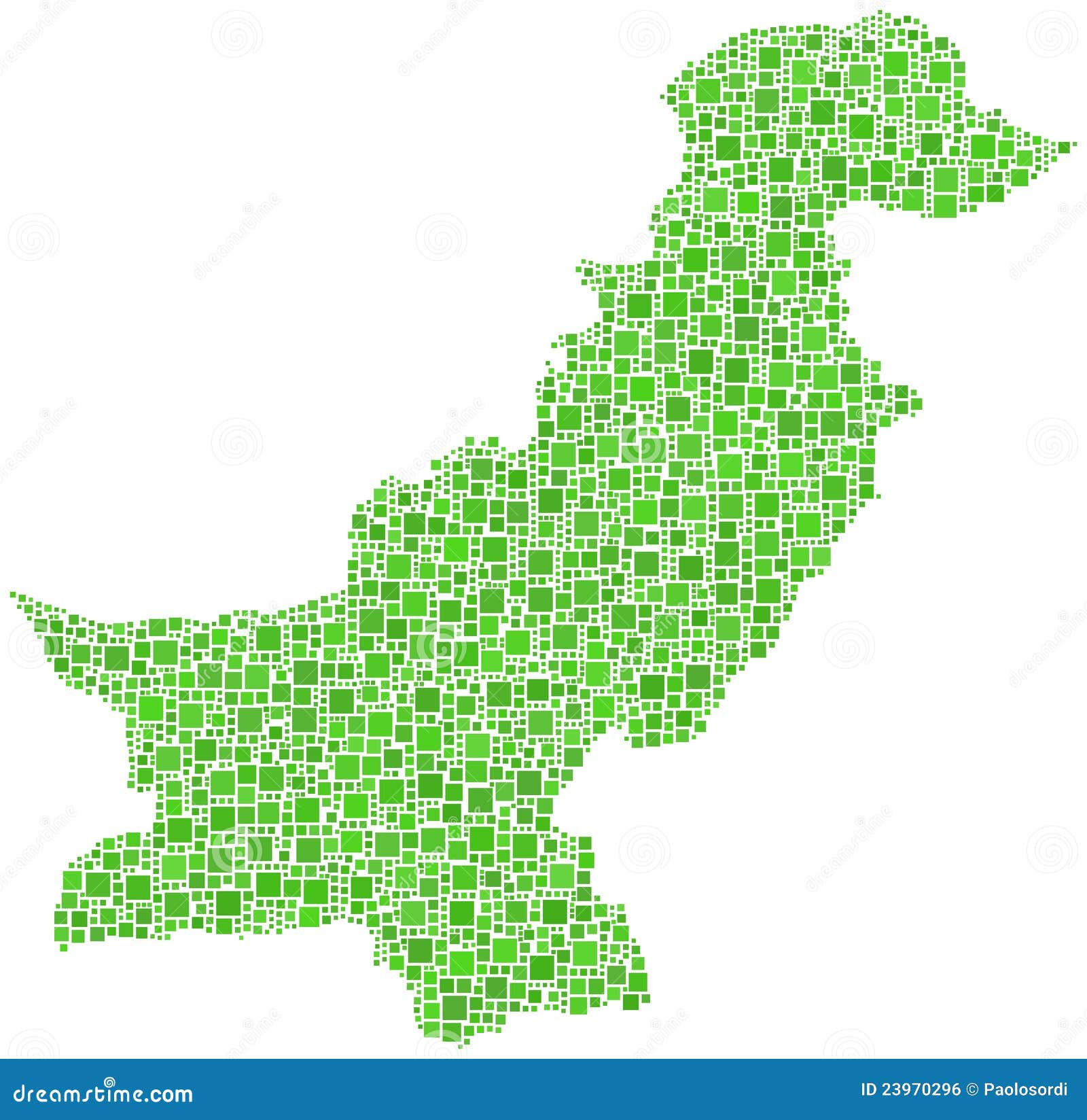 Green Tiled Map of Pakistan Stock Vector - Illustration of graphical ...