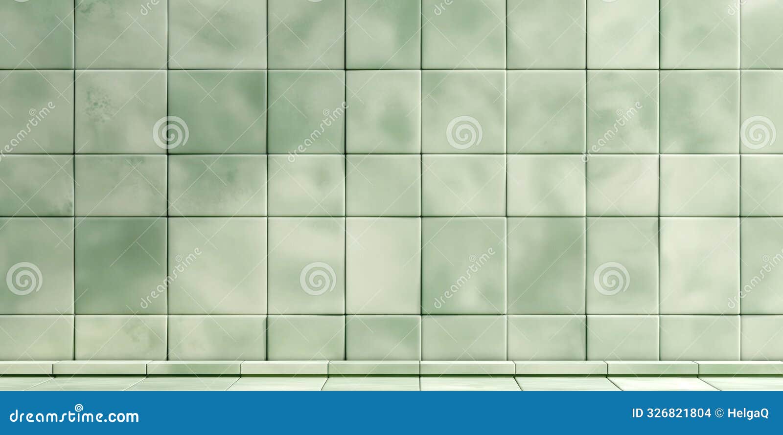 Green Tiled Wall with Light Reflections, Seamless Texture, Interior ...