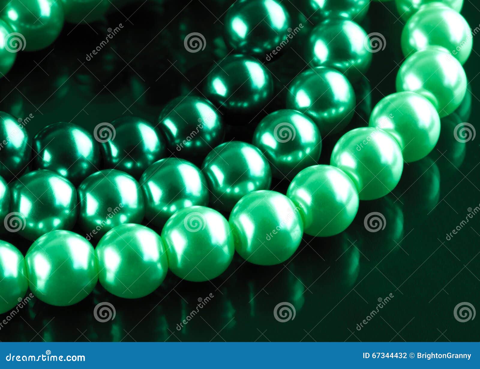 Green tinted pearls stock photo. Image of beads, close - 67344432