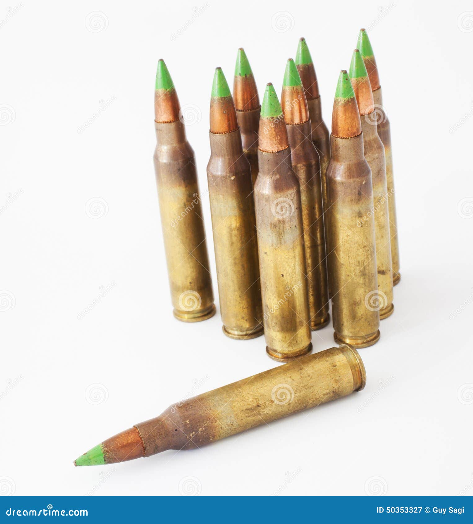 Green tipped ammo stock image. Image of shells, brass - 50353327