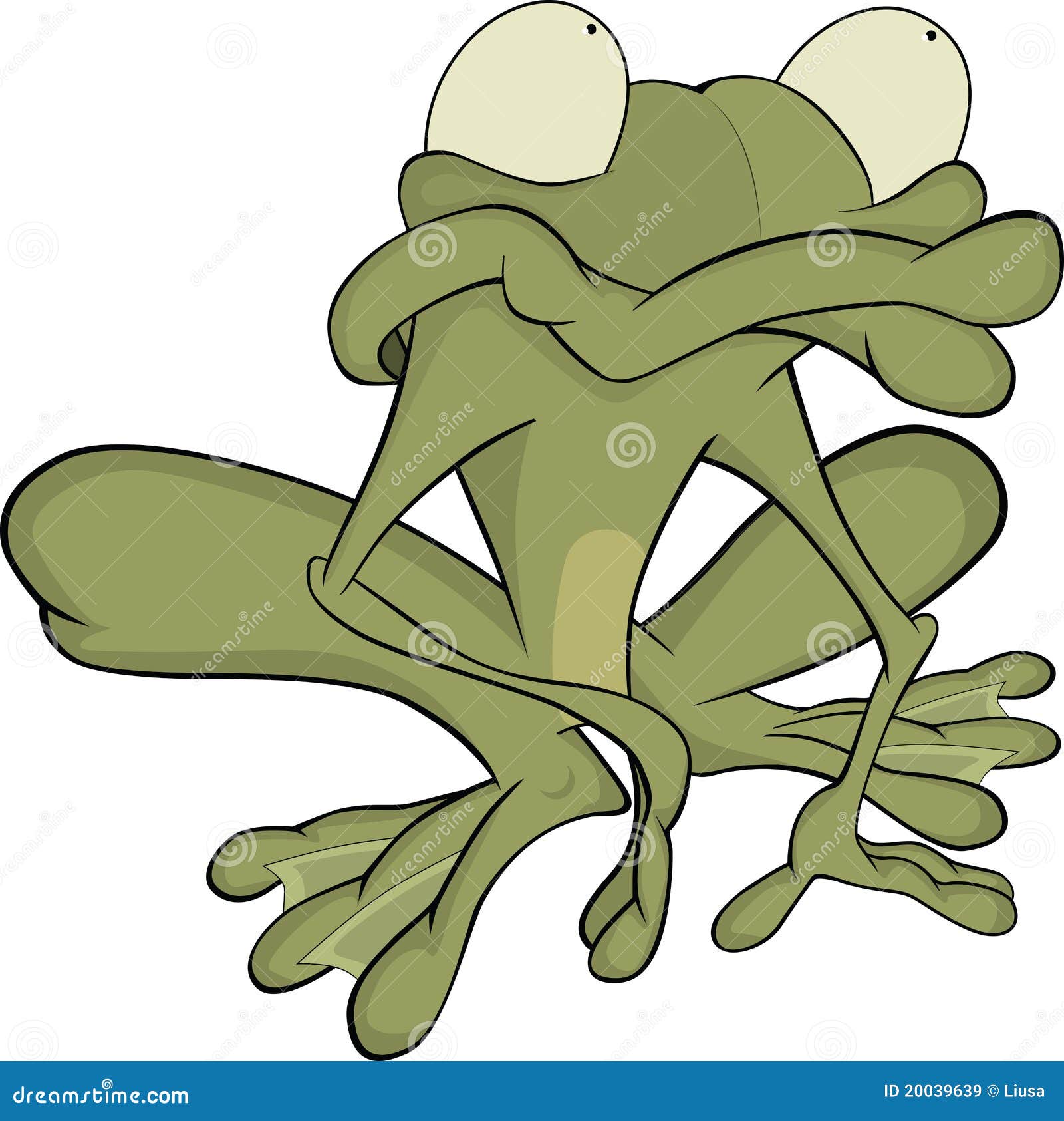 The green toad . Cartoon stock vector. Illustration of isolated - 20039639