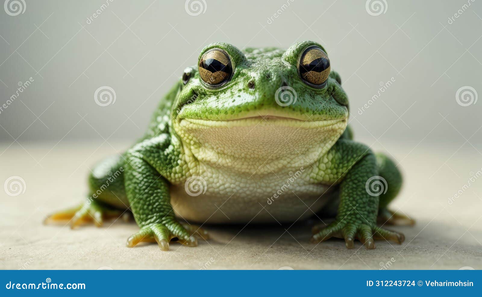Green Toad Sits and Smiles on a White Background Stock Illustration ...