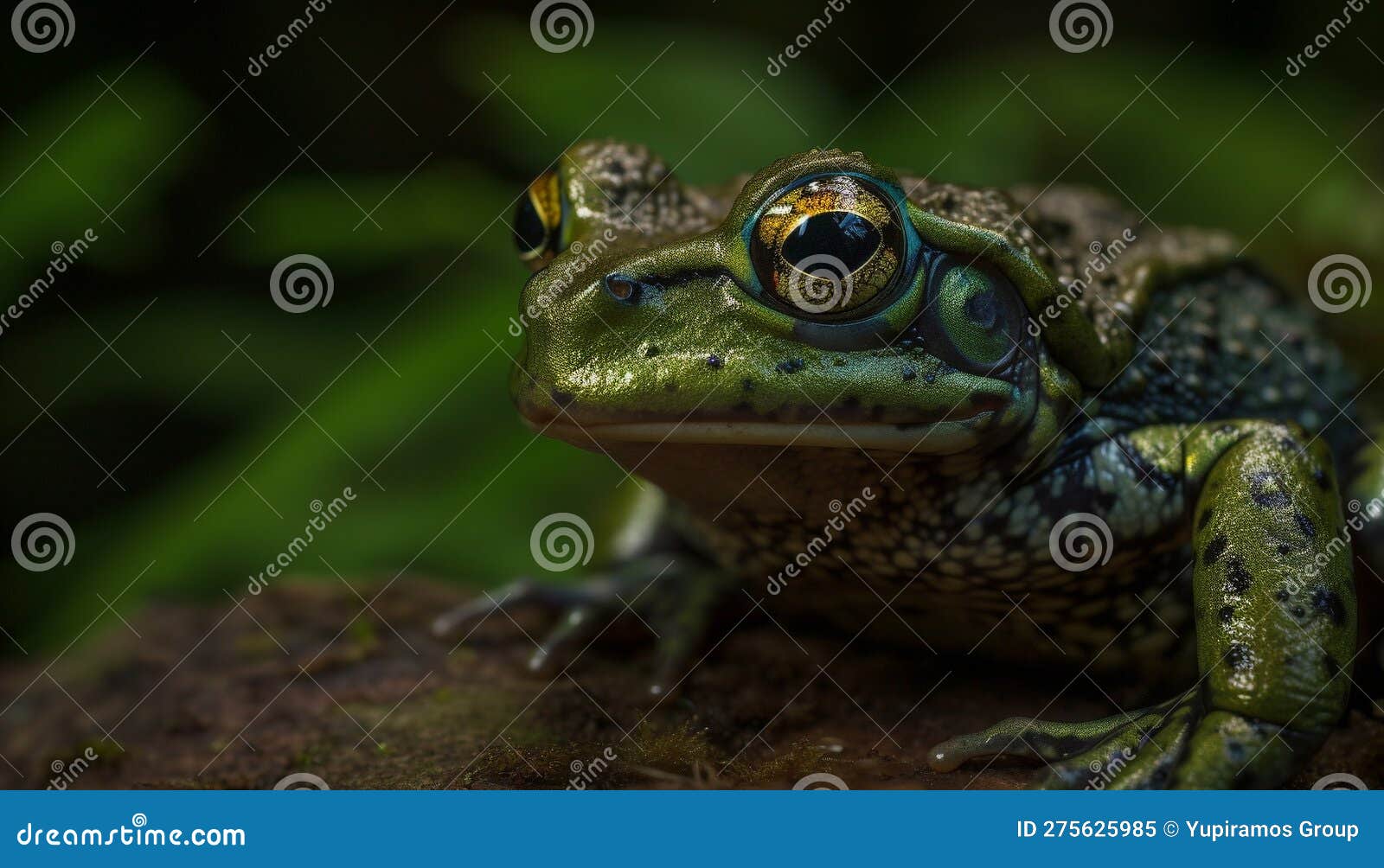 Green Toad Sitting on Leaf in Pond Generated by AI Stock Image - Image ...