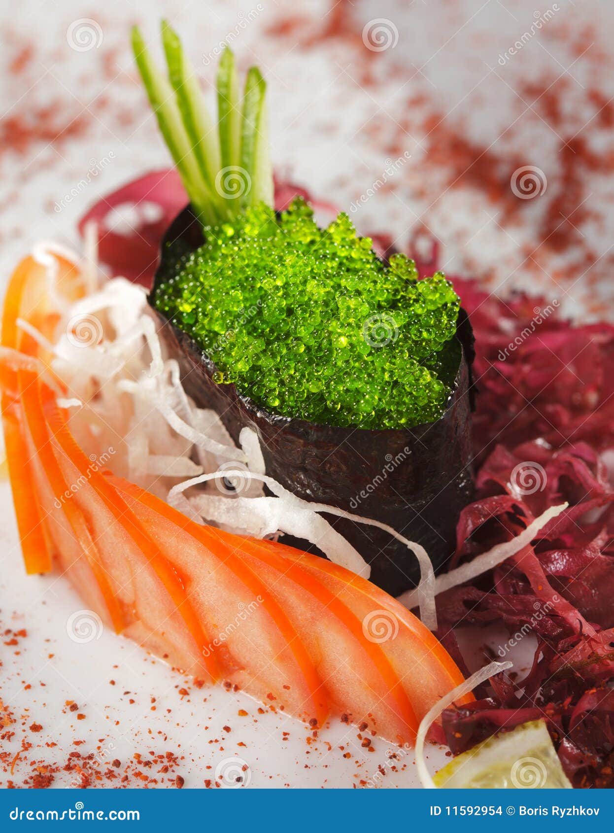 Green Tobiko Sushi stock photo. Image of asian, japan - 11592954