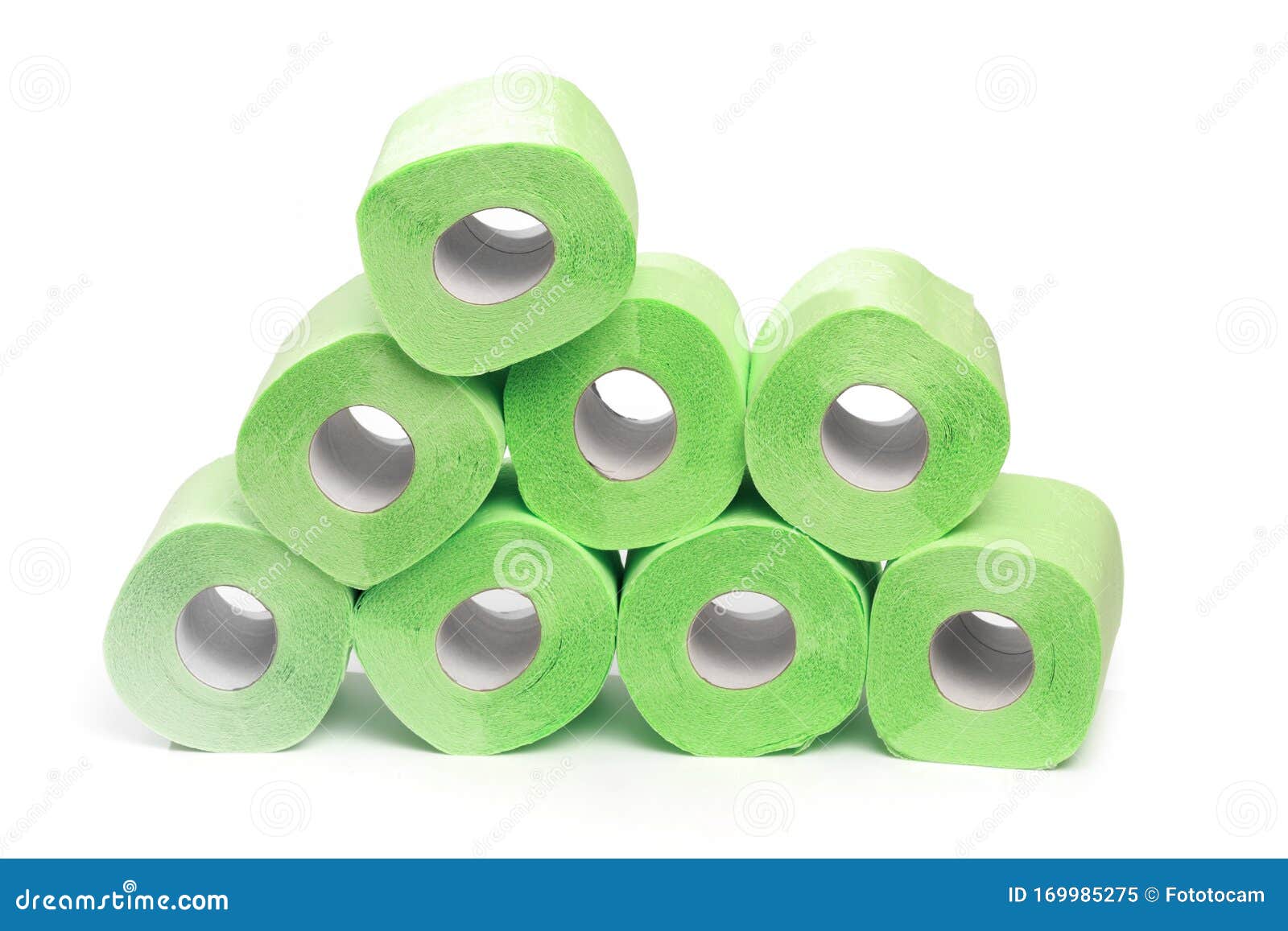 Green Toilet Paper. Shot on White Background. - Image Stock Image ...
