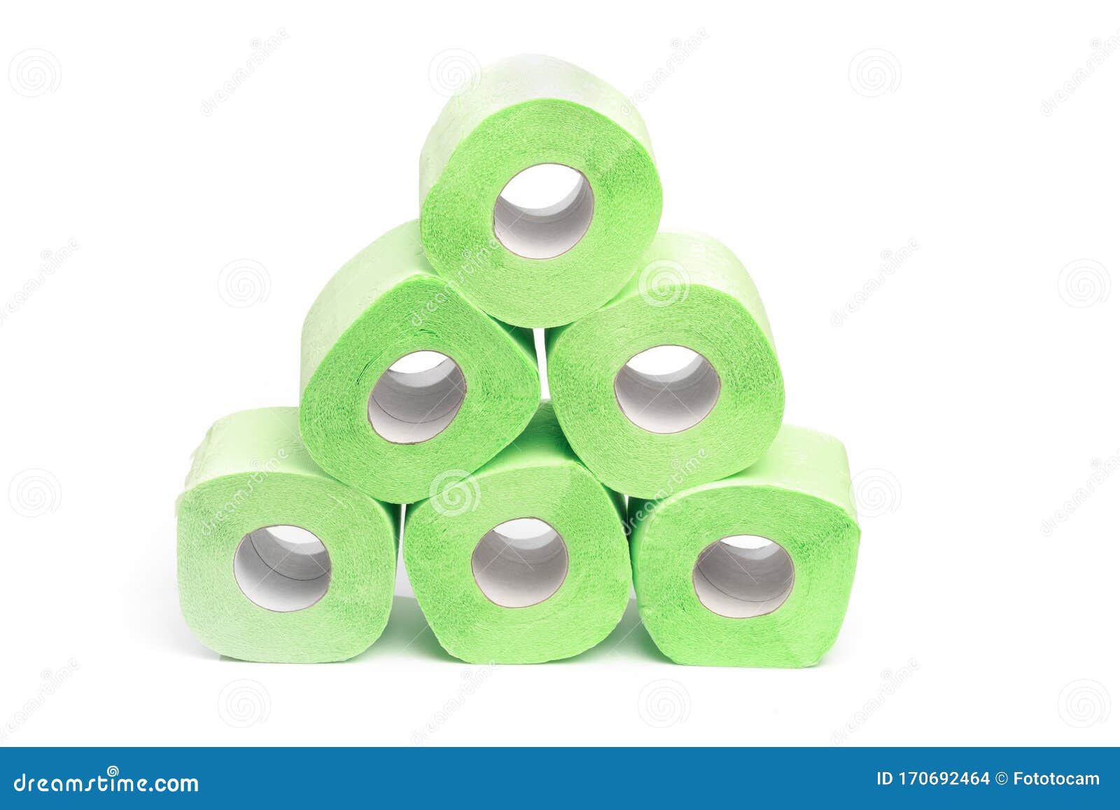 Green Toilet Paper. Shot on White Background. - Image Stock Photo ...