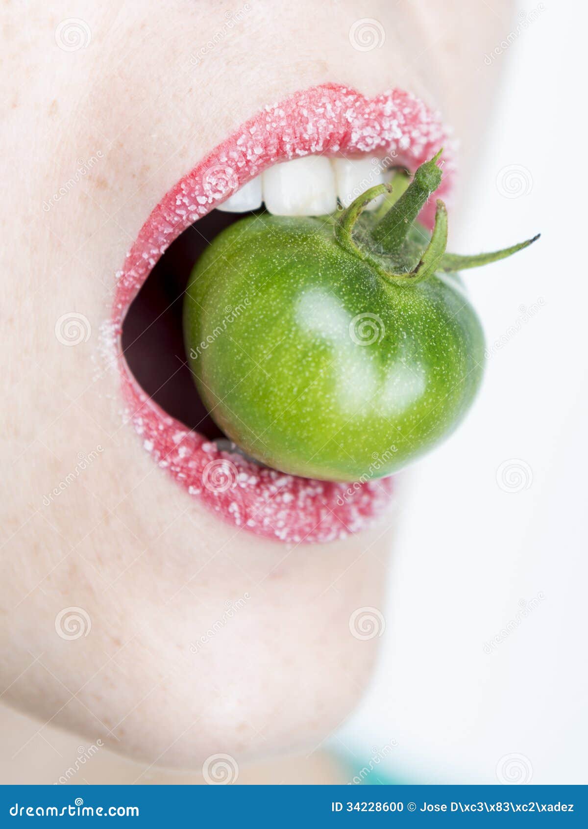 Green Tomato stock photo. Image of sweet, lipstick, salt - 34228600