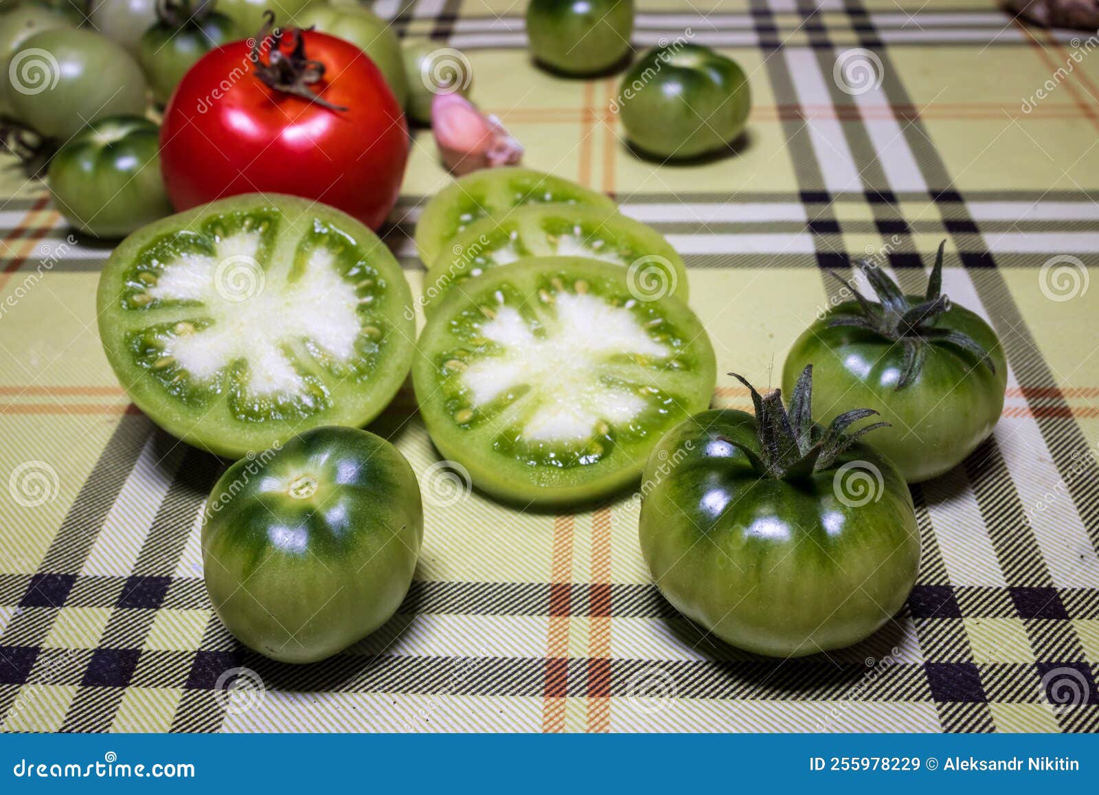 Green Tomatoes on the Table Stock Image - Image of kitchen, space ...