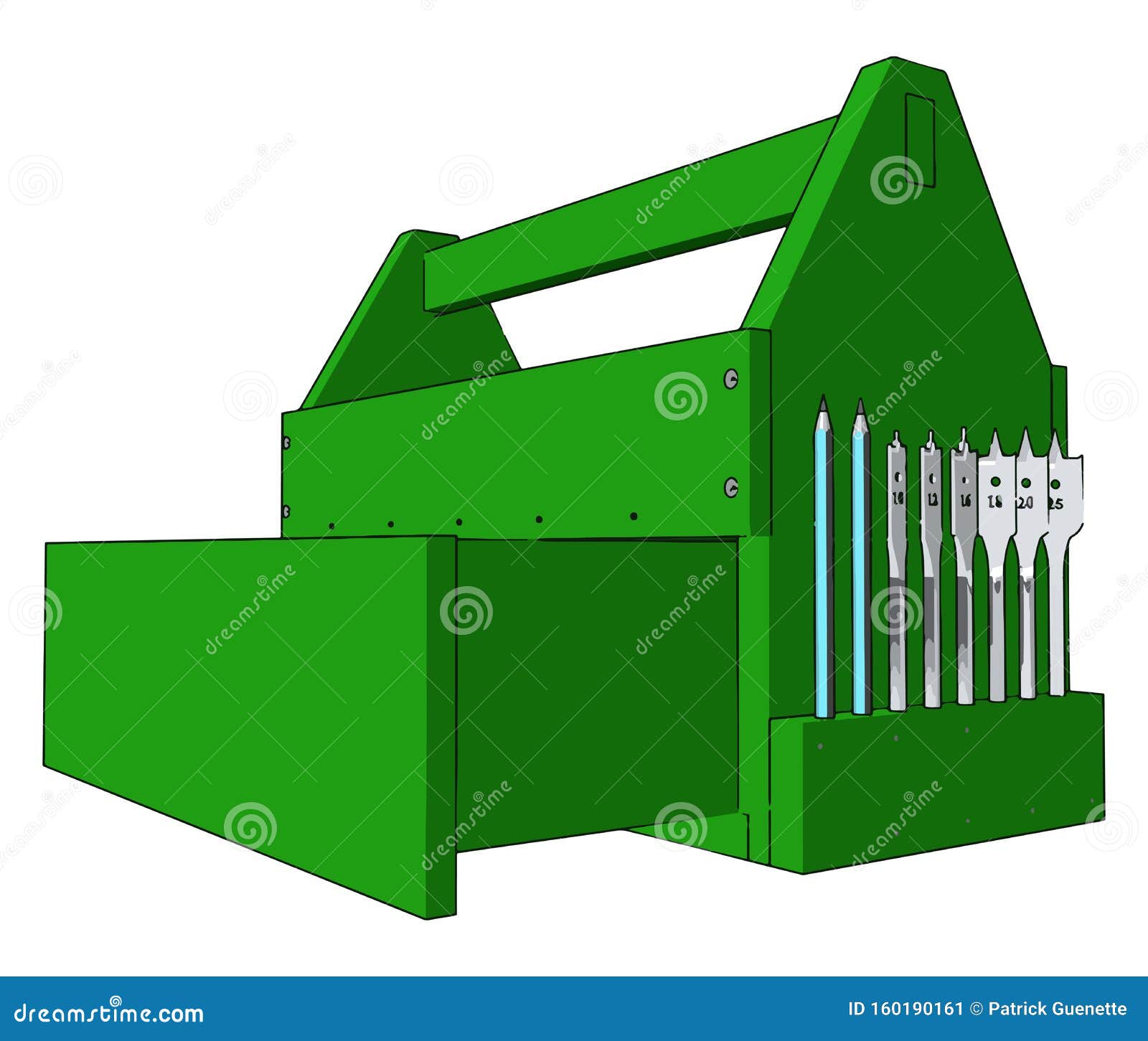 Green Tool Box, Illustration, Vector Stock Vector - Illustration of ...