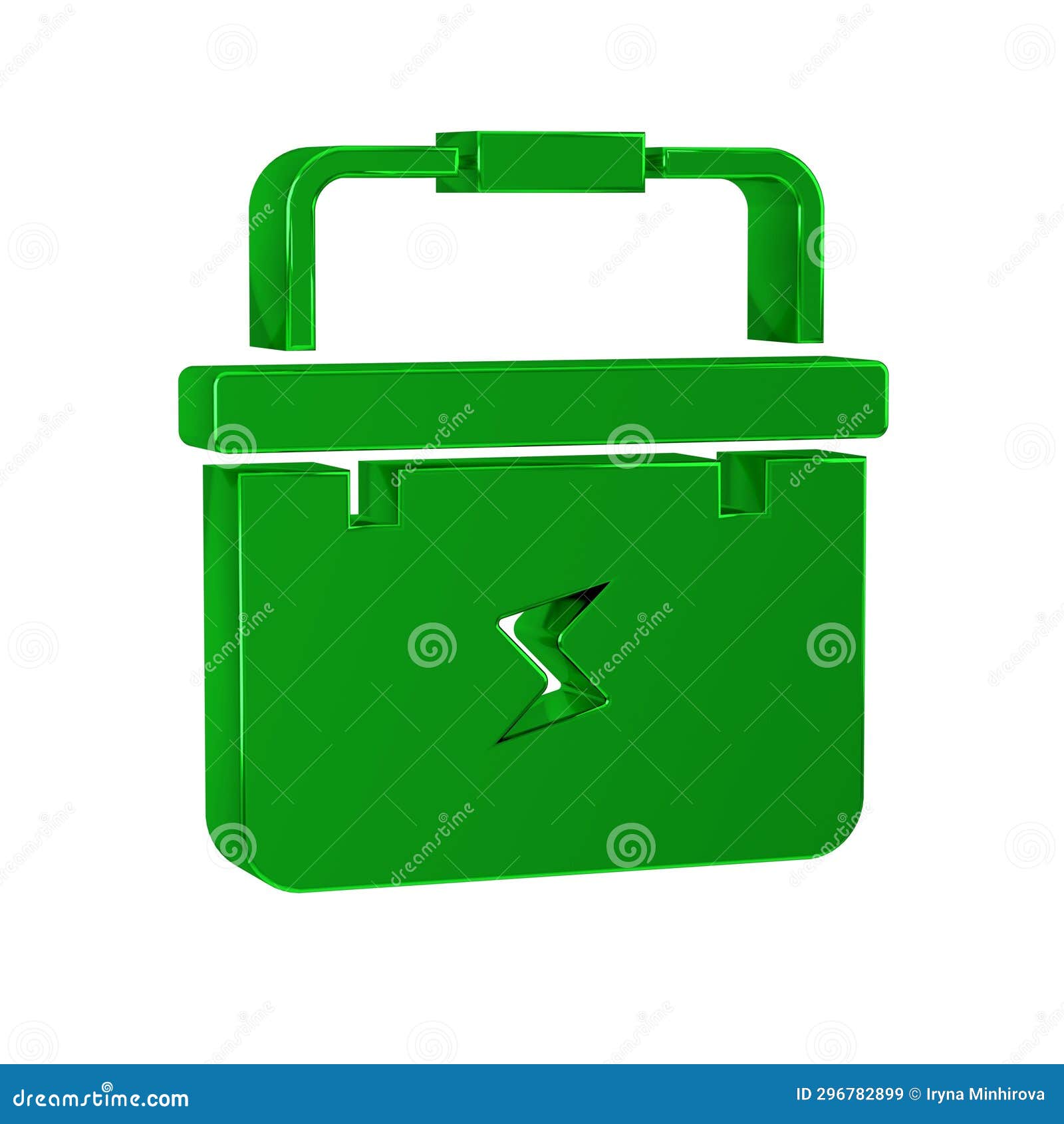 Green Toolbox Electrician Icon Isolated on Transparent Background ...