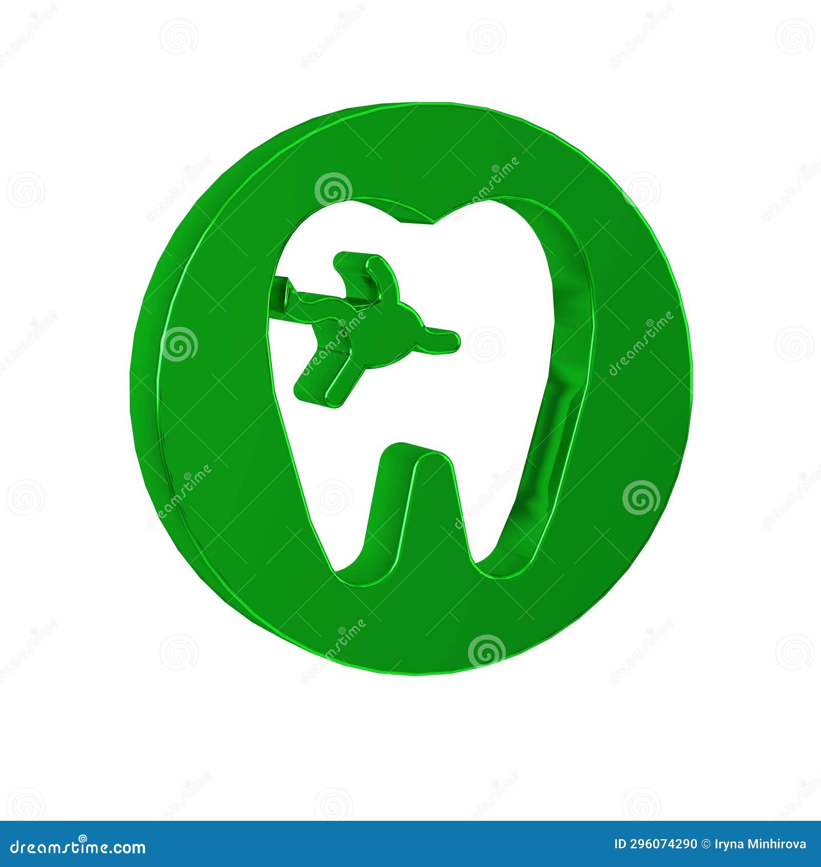 Green Tooth with Caries Icon Isolated on Transparent Background. Tooth ...