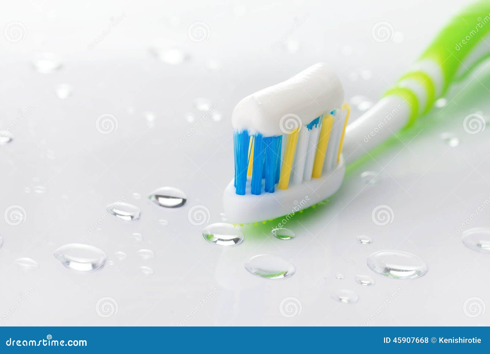 Green Toothbrush With A Single Beam For Braces On A Yellow Background ...
