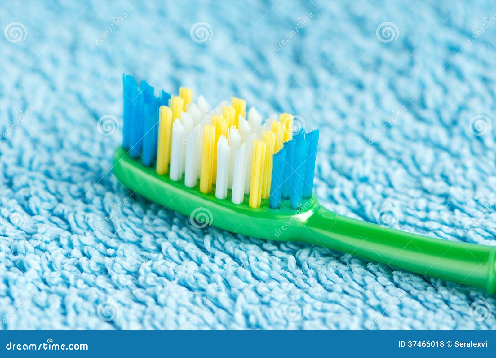 Green Toothbrush With A Single Beam For Braces On A Yellow Background ...