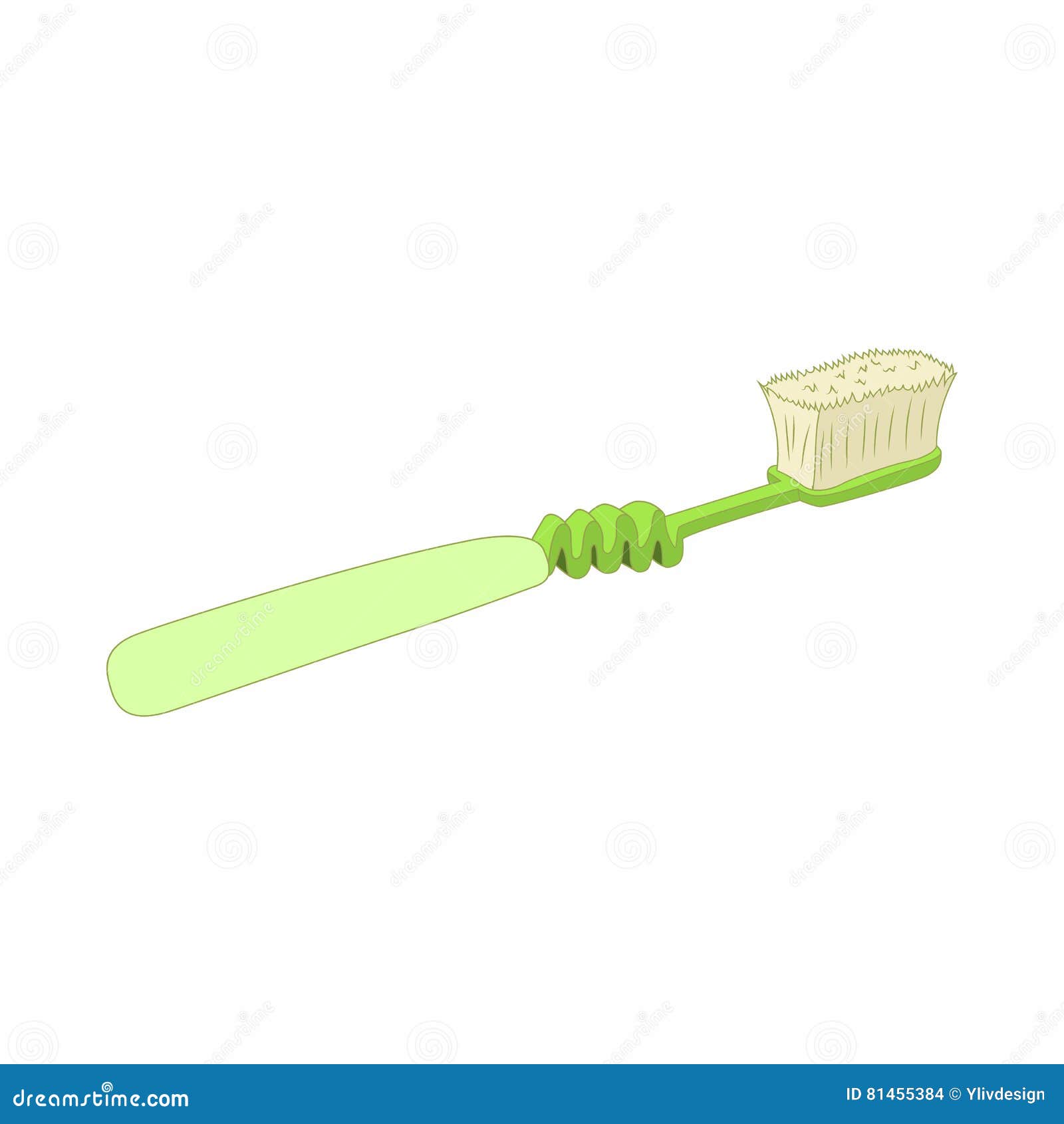 Green Toothbrush Icon, Cartoon Style Stock Vector - Illustration of ...
