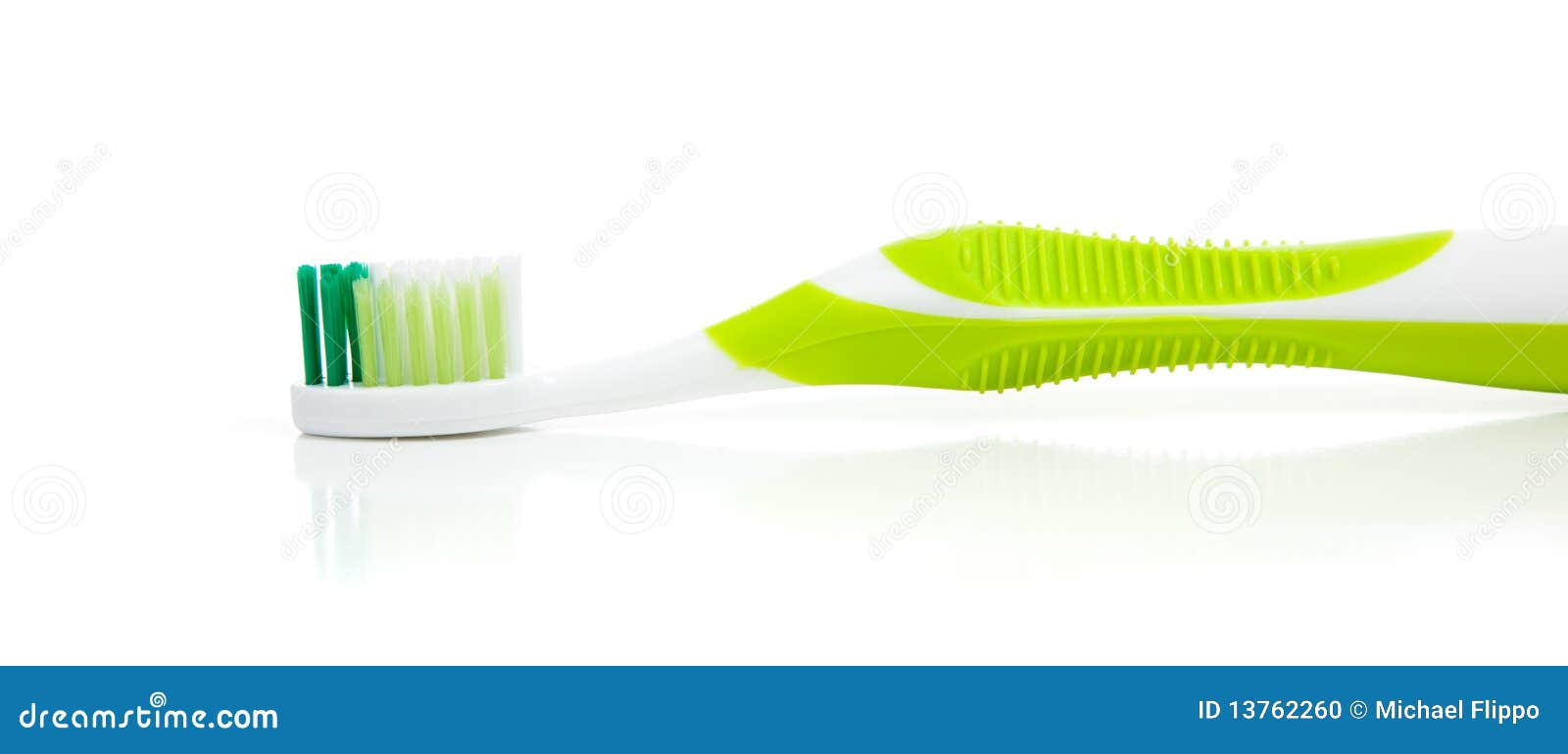 Green Toothbrush on a White Background Stock Photo - Image of paste ...