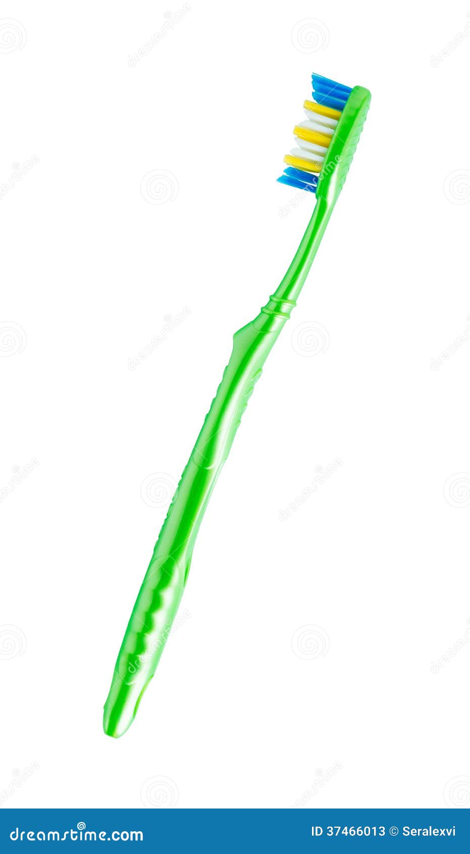 Green Toothbrush With A Single Beam For Braces On A Yellow Background ...