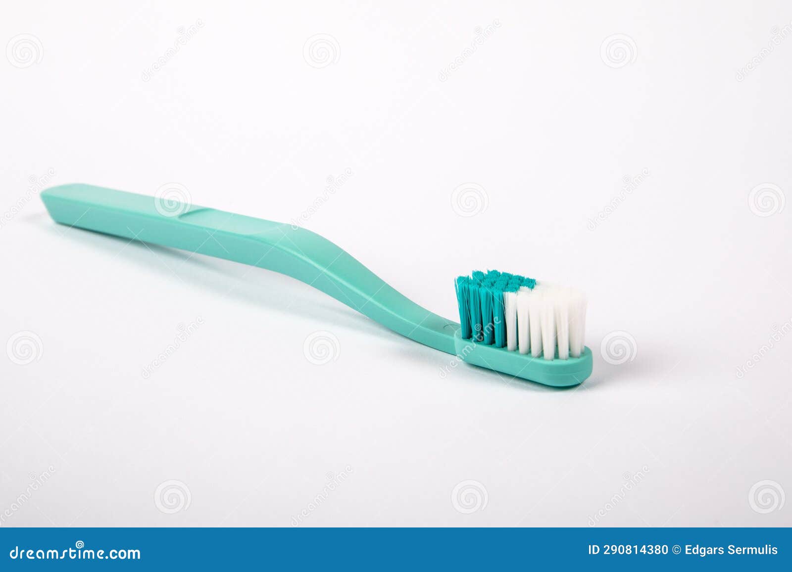 Green Toothbrush on a White Background. Object, Dental Hygiene Stock ...