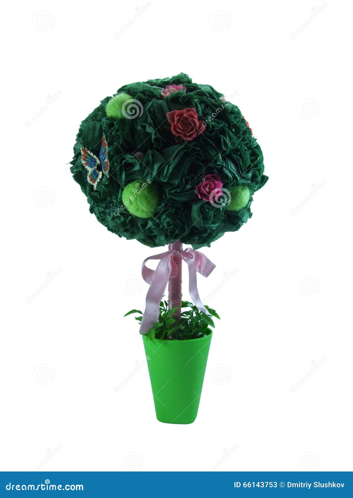 Green Topiary of paper stock image. Image of decoration - 66143753