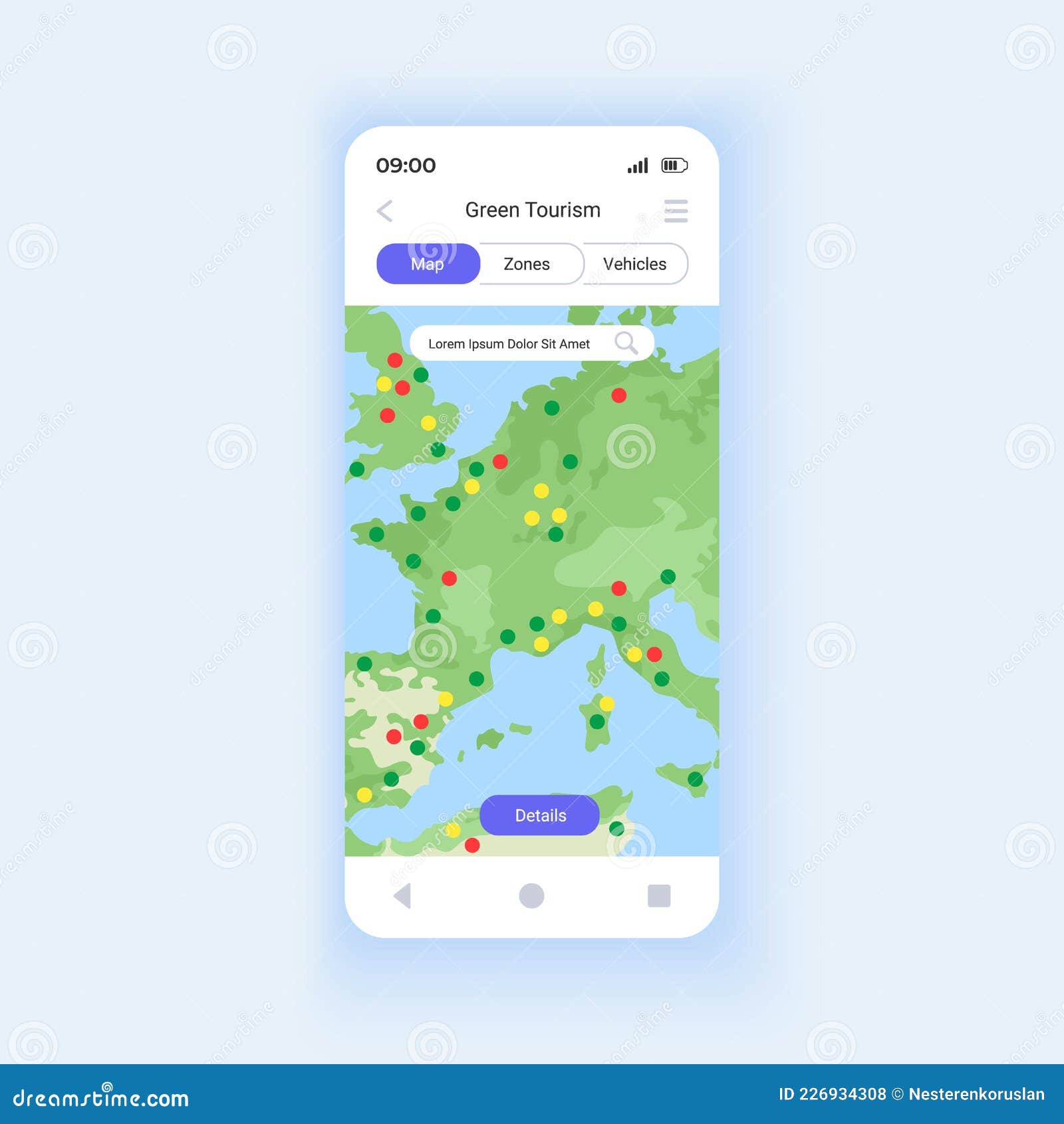 Green Tourism Smartphone Interface Vector Template Stock Vector ...