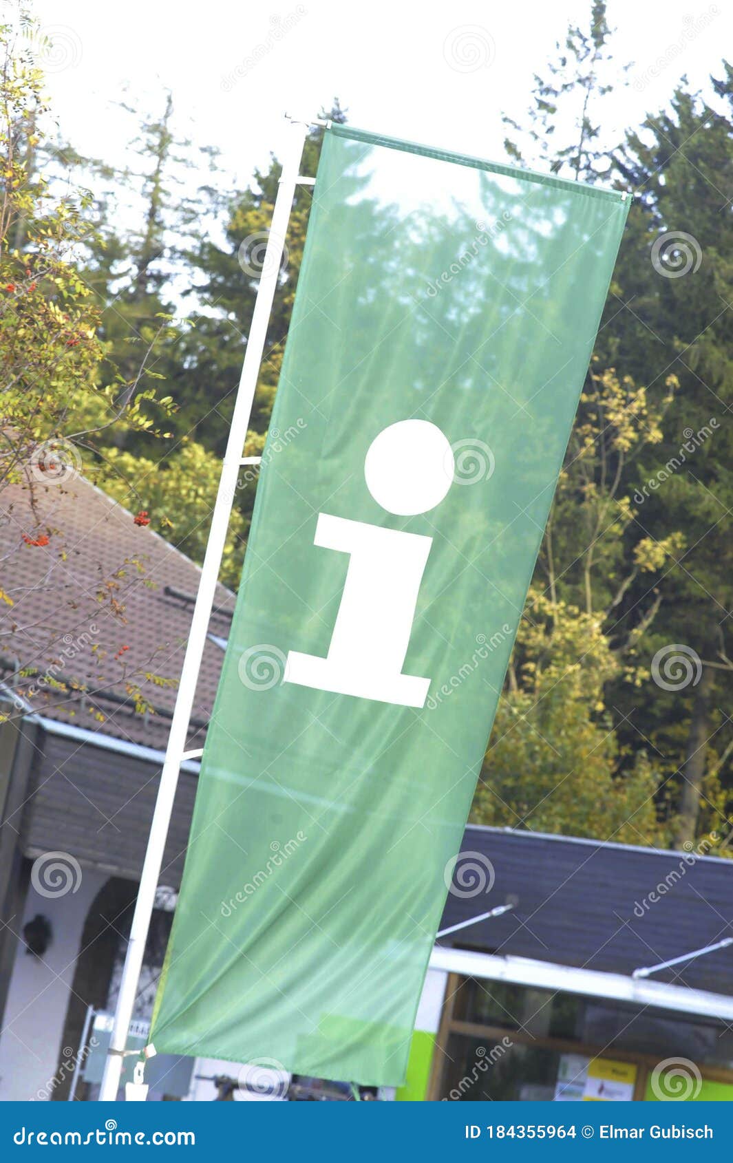 A Green Tourist Information Flag Stock Photo - Image of management ...