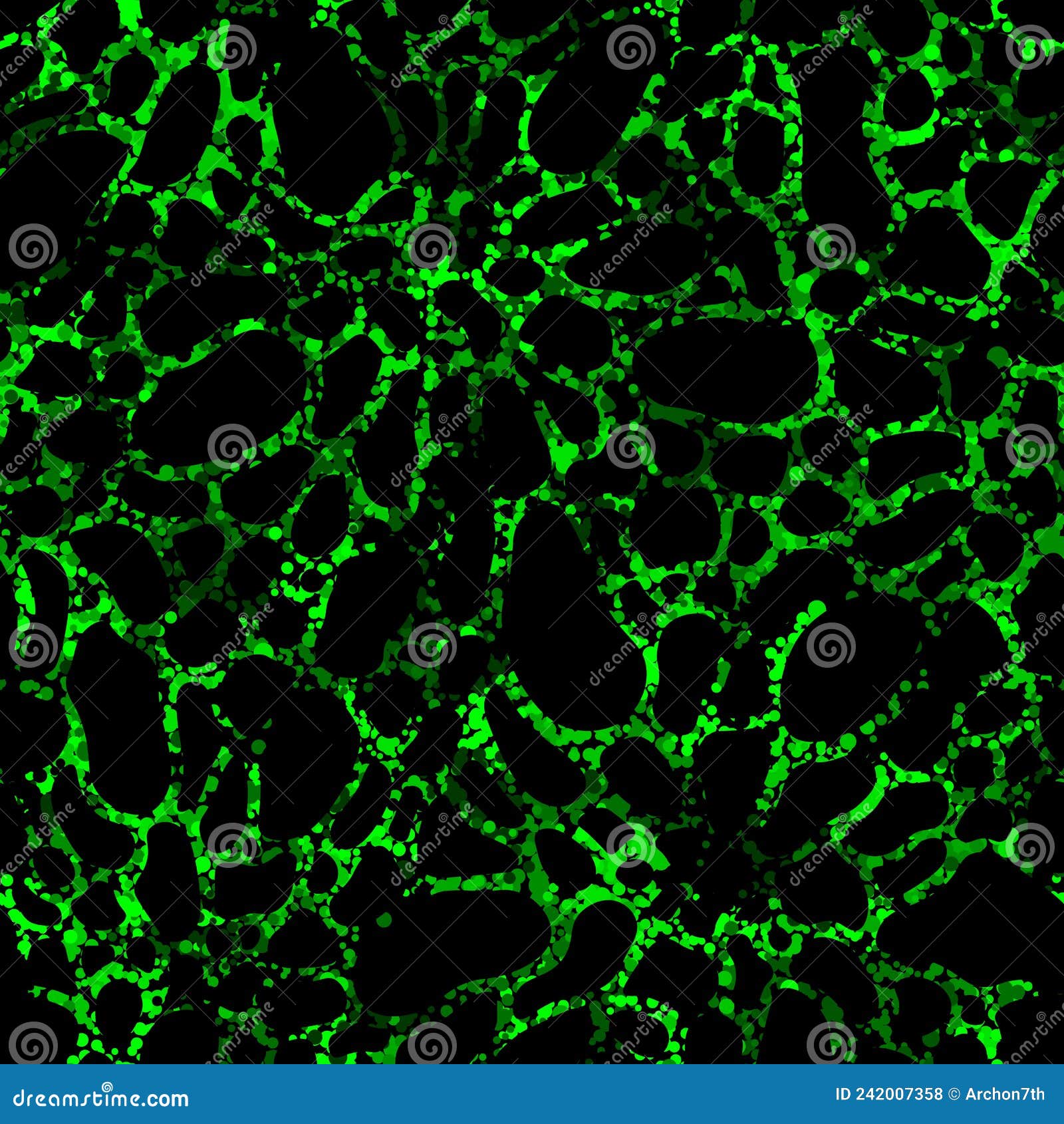 Green Toxic Bio Cells. Vector Illustration Seamless Pattern Background ...