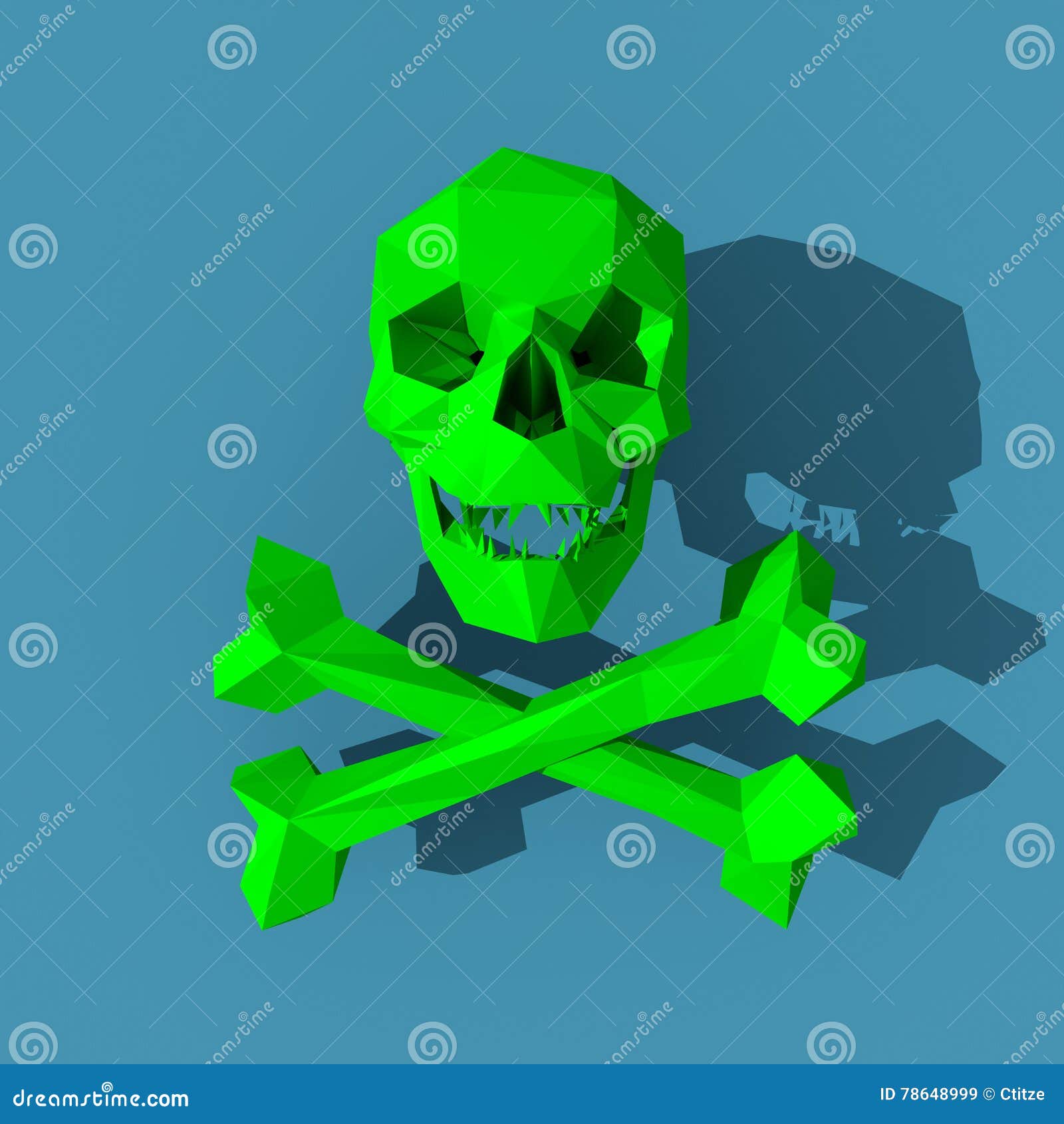 Green Toxic Skull Illustration Stock Illustration - Illustration of ...