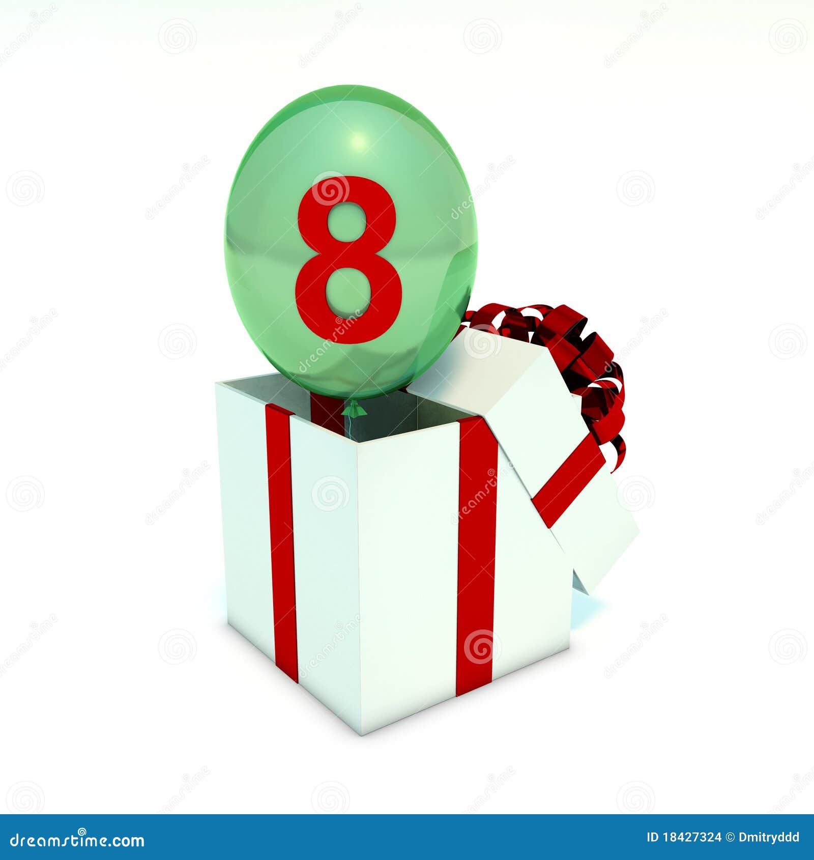 Green Toy Balloon with Yellow 8 Number Stock Illustration ...