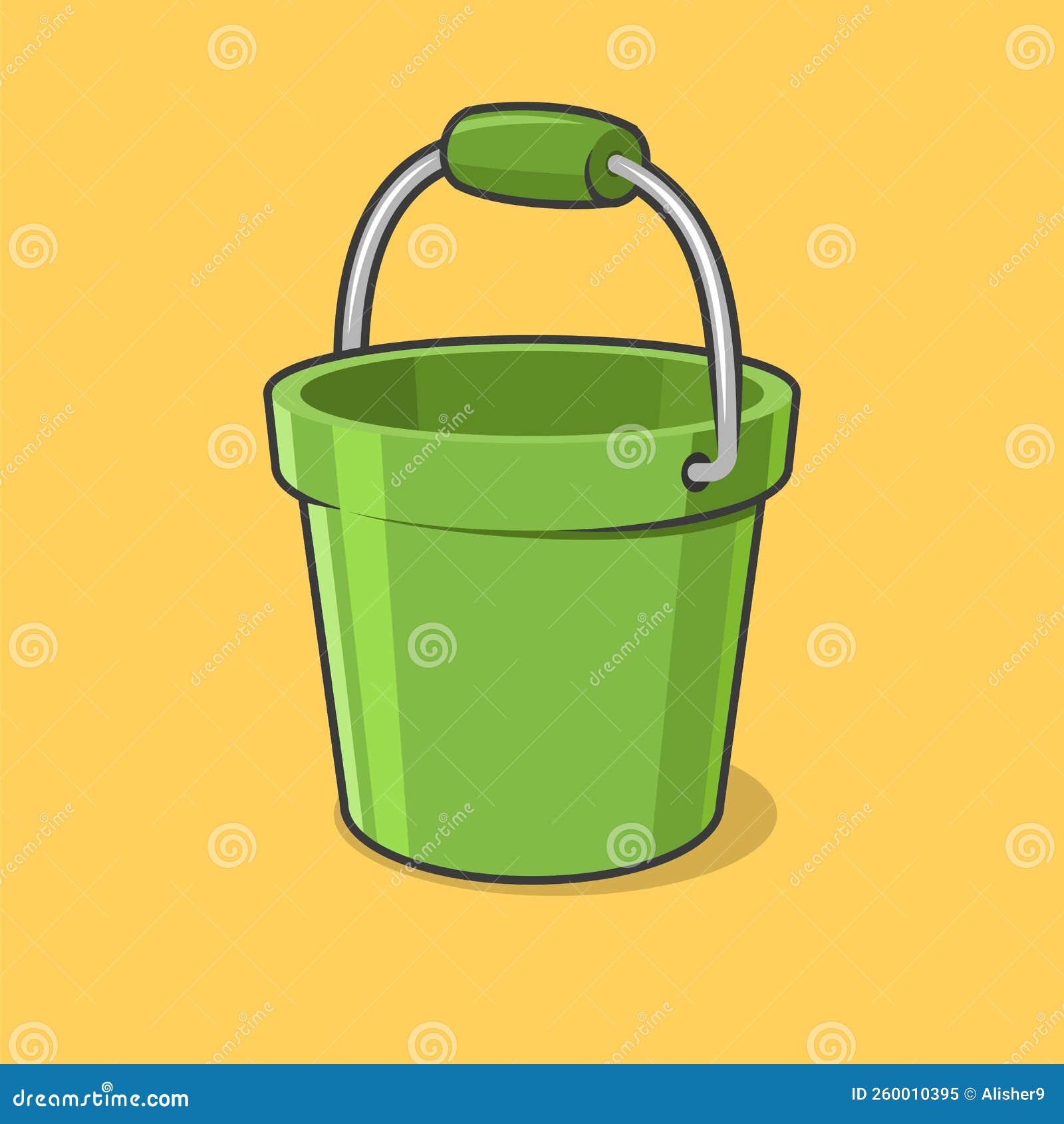 Green toy bucket stock vector. Illustration of garden - 260010395