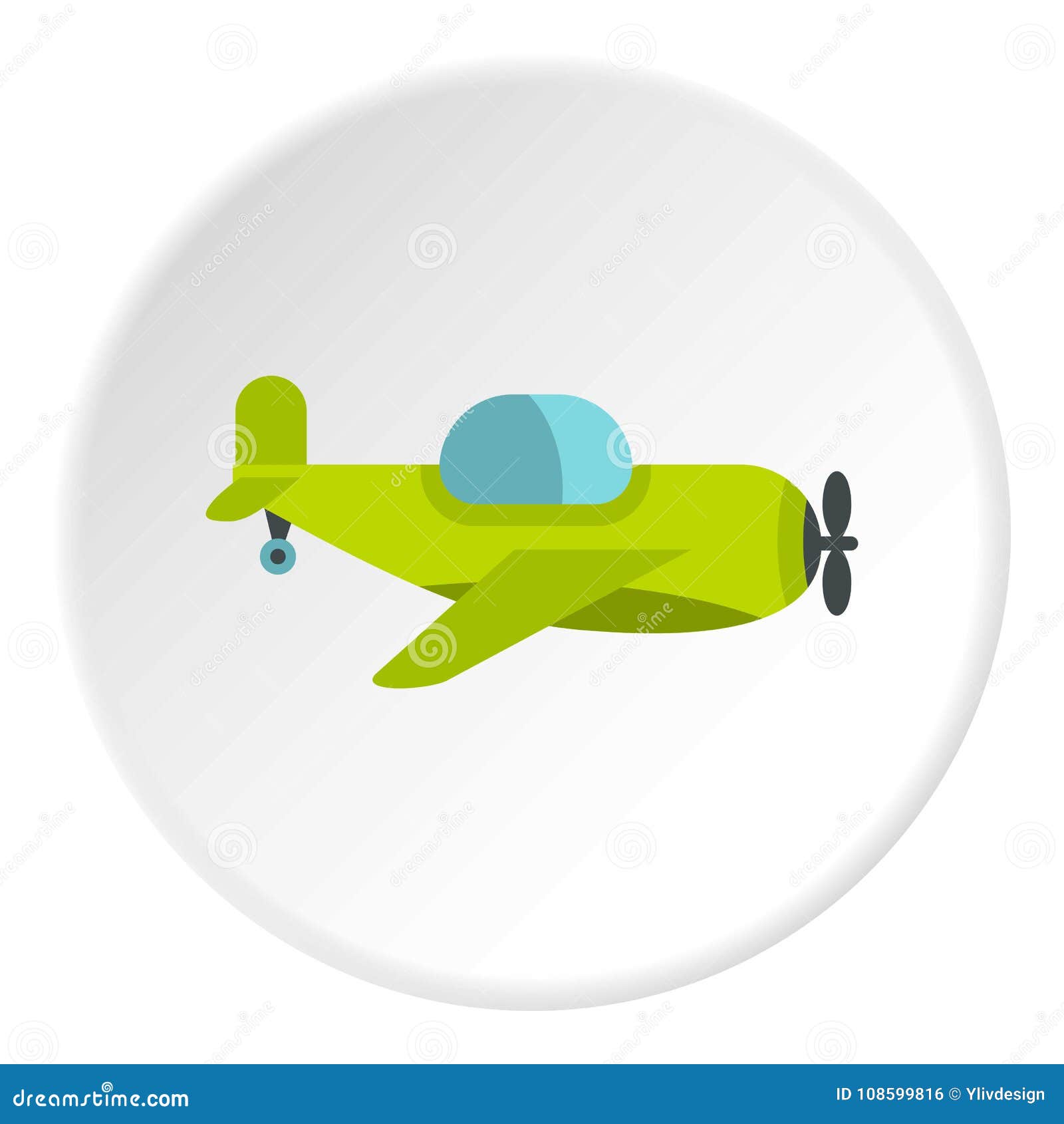 Green Toy Plane Icon Circle Stock Vector - Illustration of aviator ...