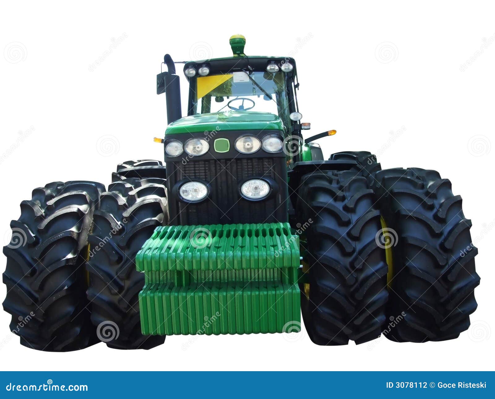 Green tractor stock photo. Image of machine, pushing, wheeled - 3078112