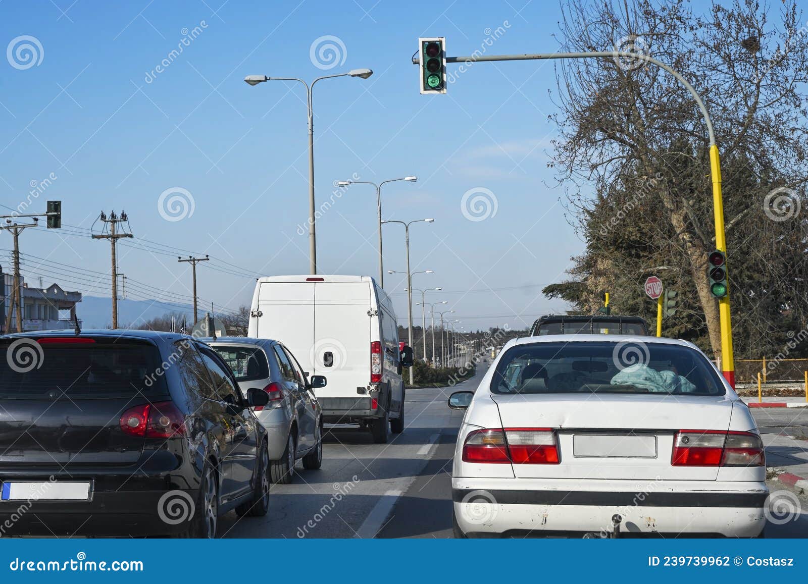 Green traffic light stock photo. Image of outdoor, commute - 239739962