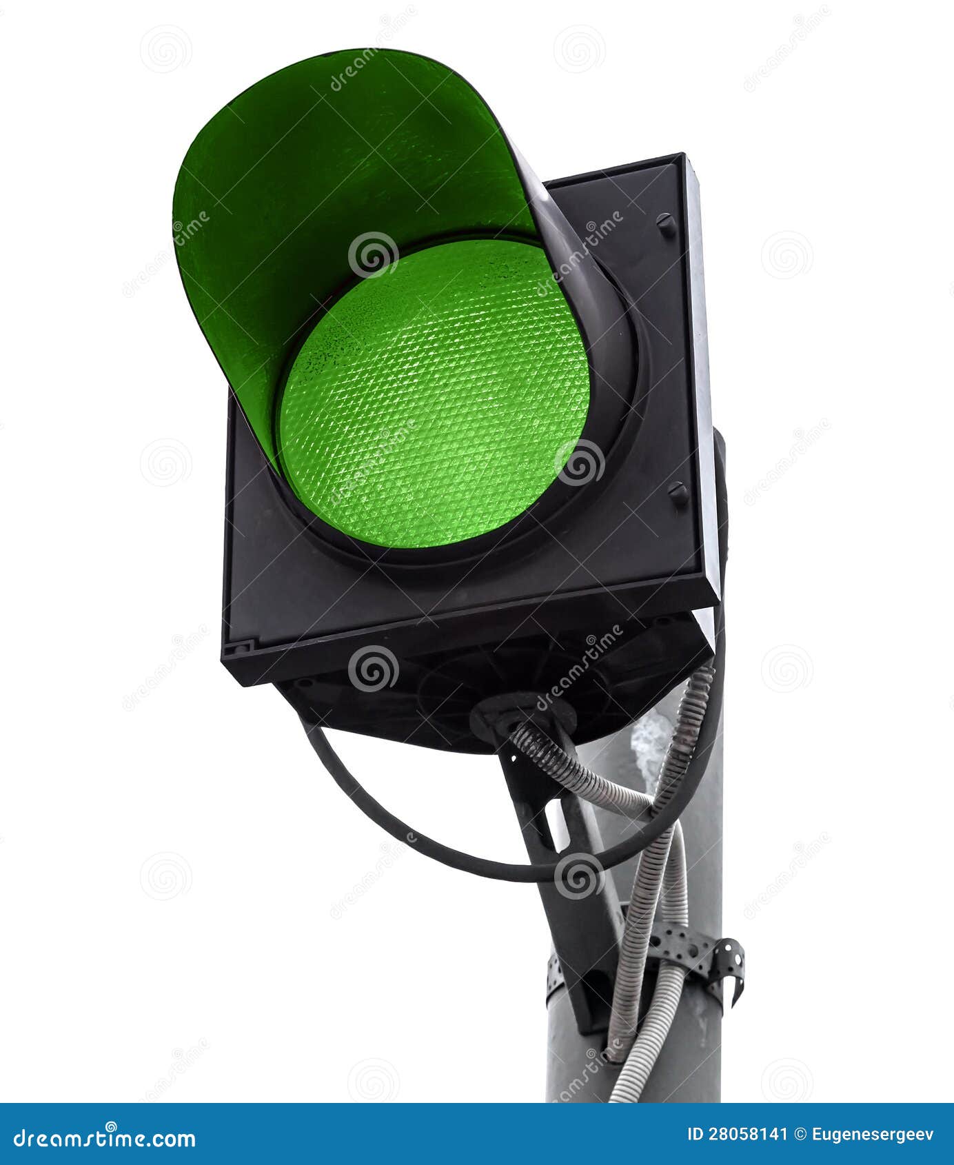 Green Traffic Light Isolated Stock Image - Image of equipment, road ...