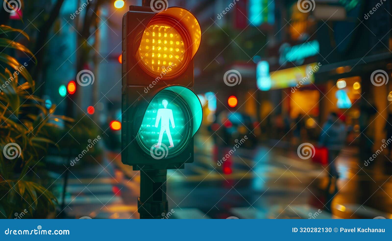 A Green Traffic Light Positioned on the Side of a Road Stock Photo ...