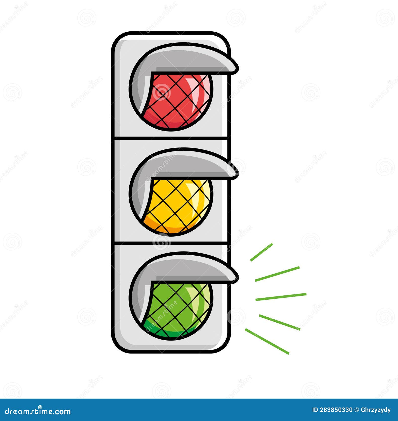 Green Traffic Lights Signal Stock Vector - Illustration of access, sign ...