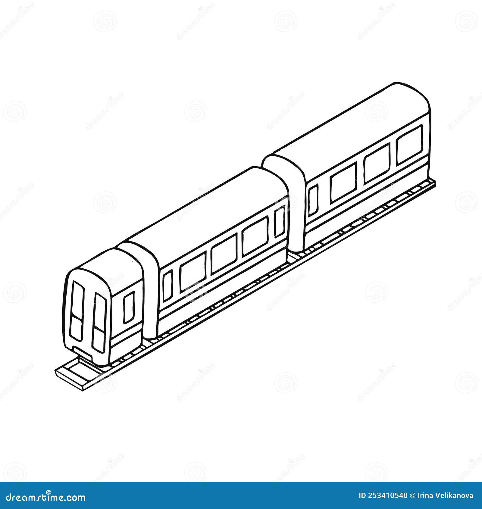 Green Train Carriages on Rails Line Vector Stock Vector - Illustration ...