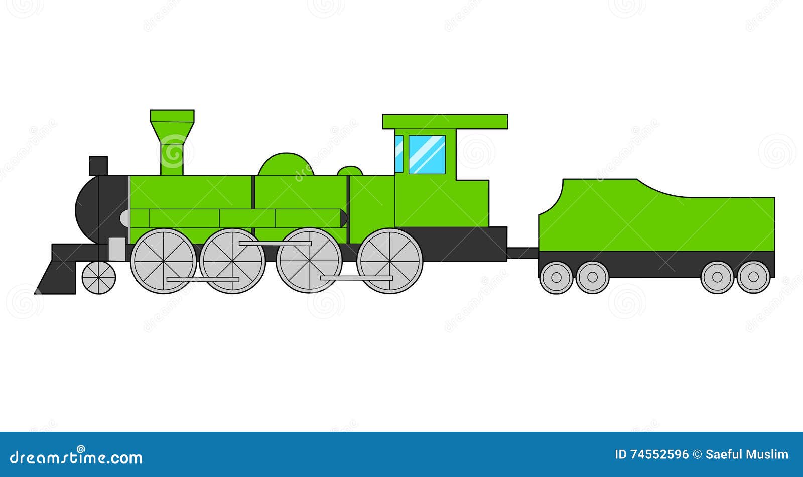 Green train stock vector. Illustration of train, isolated - 74552596