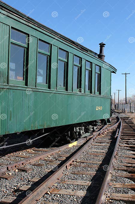 Green Train on Tracks stock photo. Image of traveling - 22267386