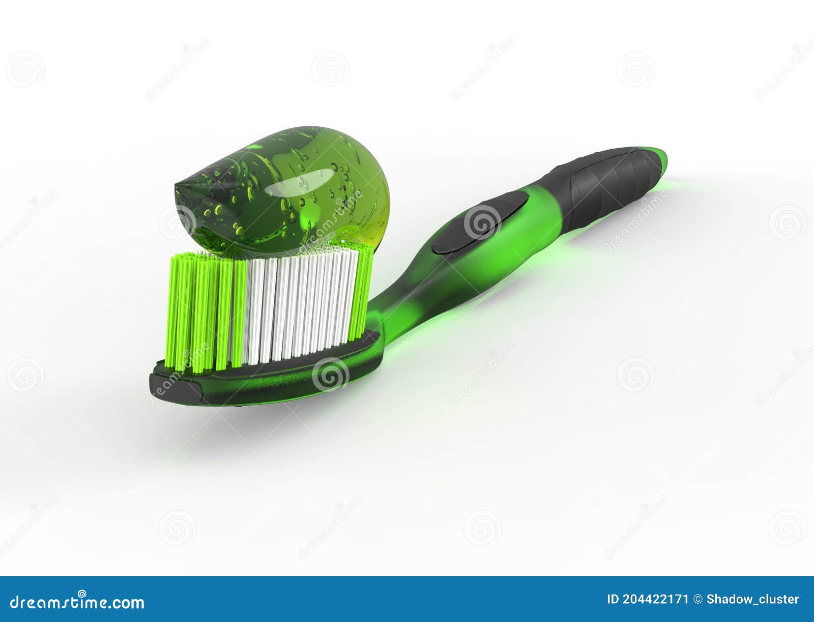 Green Translucent Plastic Toothbrush with Green Transparent Gel ...