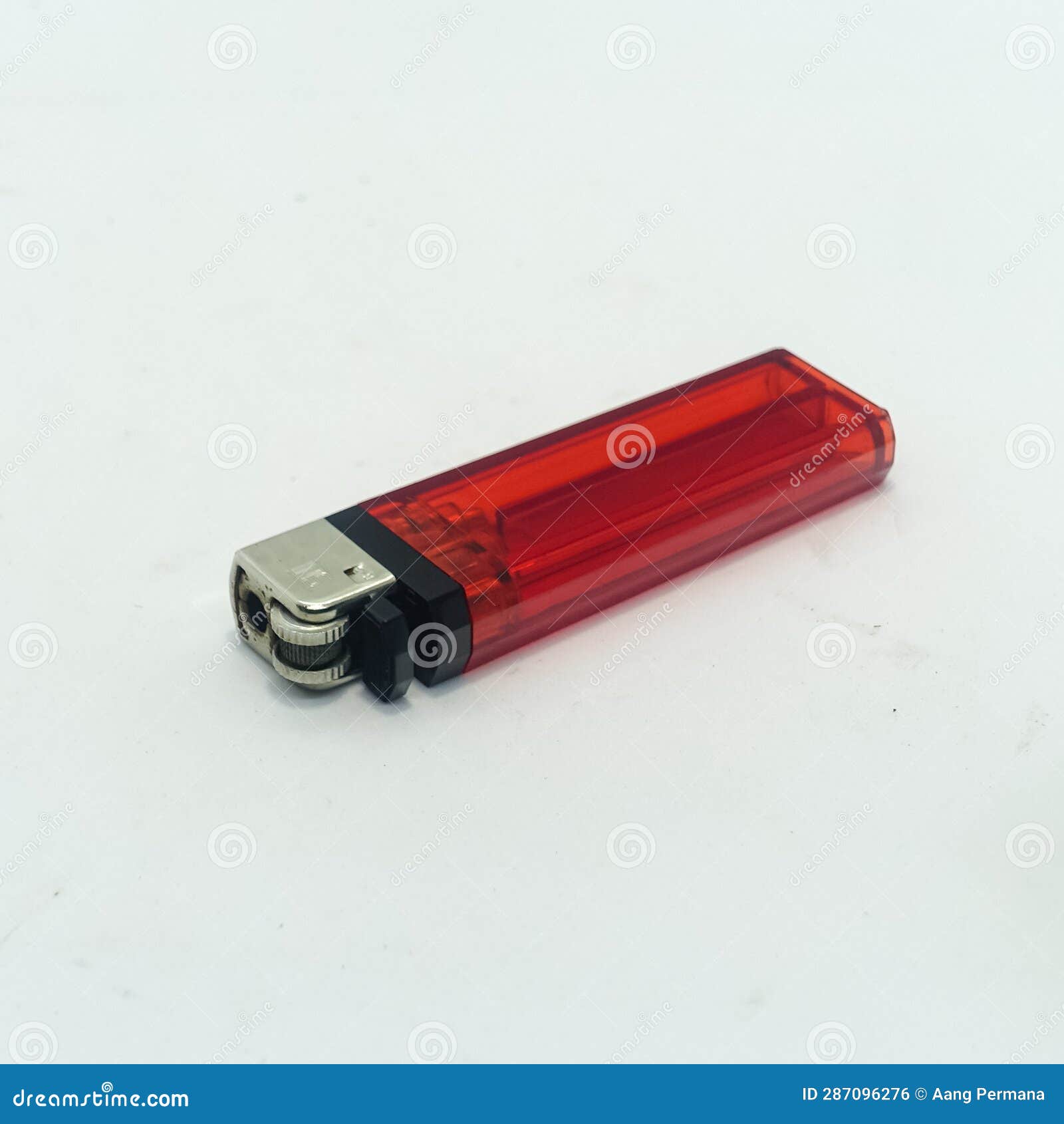 Red Transparent Lighter Isolated in White Background. Stock Photo ...