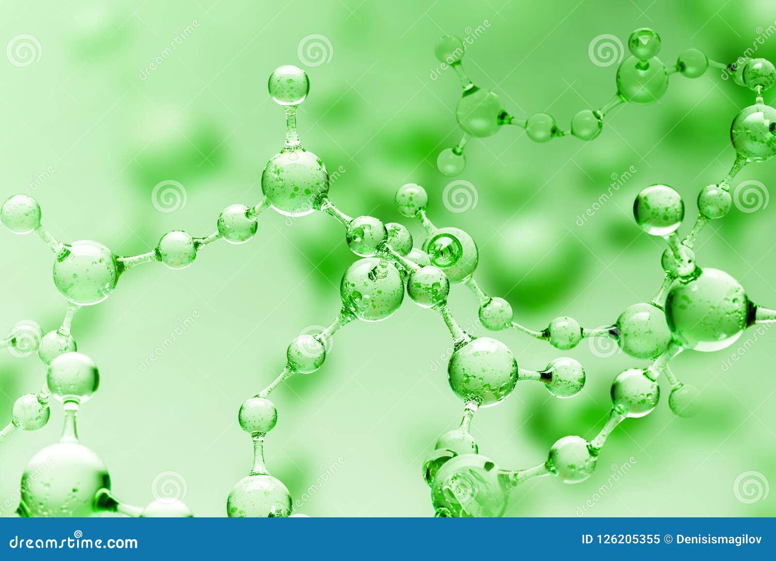 Green Transparent Molecule Model Over Green Stock Illustration ...