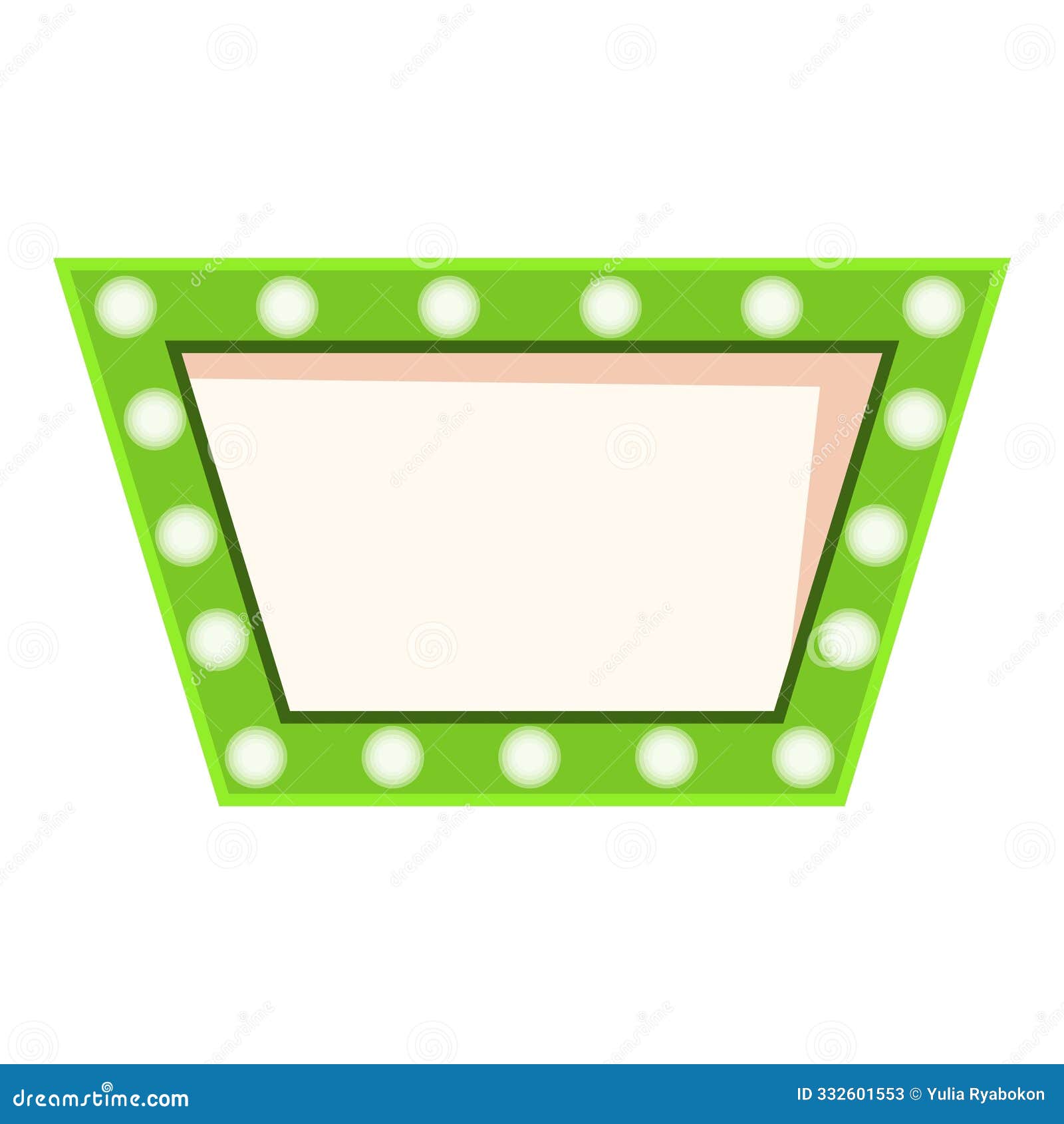 Green Trapezoid Frame Featuring a Bright Marquee Border Stock ...