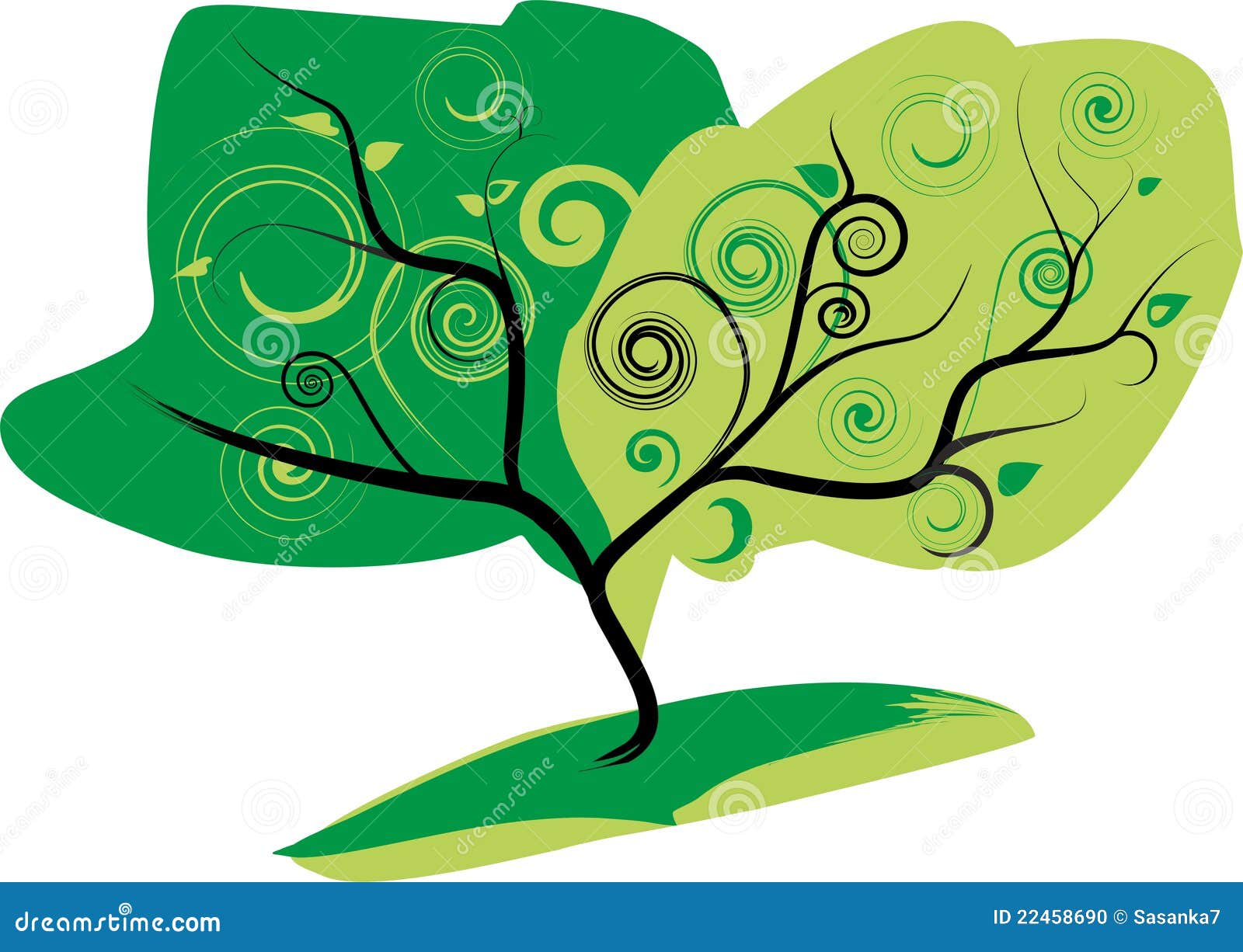 Green tree stock vector. Illustration of drawing, design - 22458690