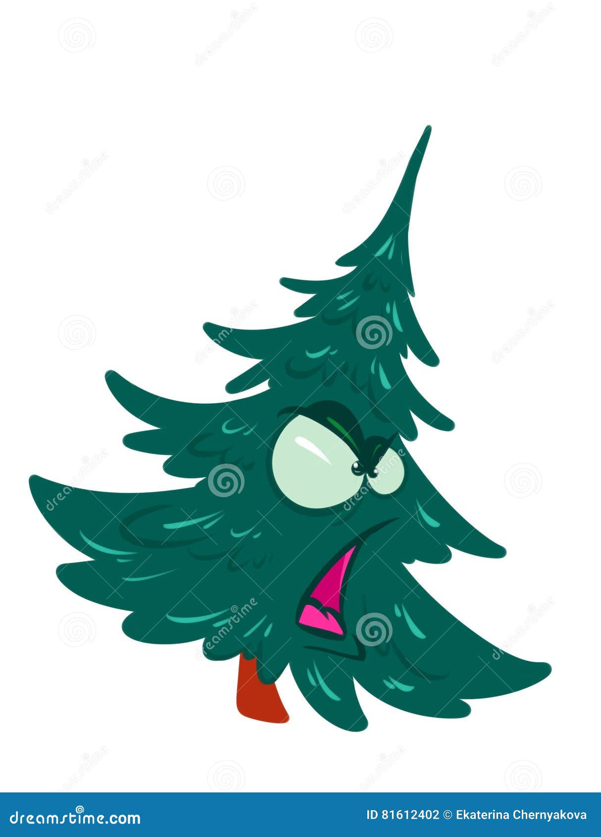 Green Tree Aggression Cartoon Stock Illustration - Illustration of ...