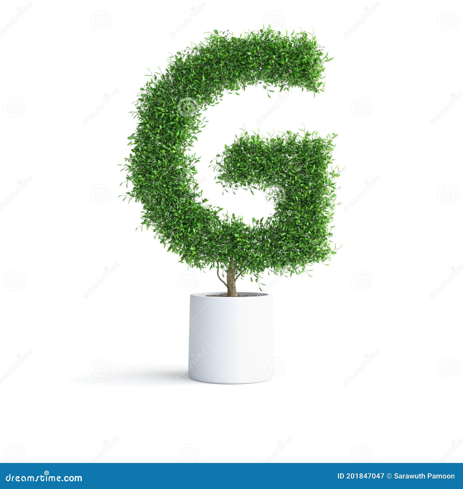 Green Tree Alphabet Letter G with Clipping Path Stock Illustration ...
