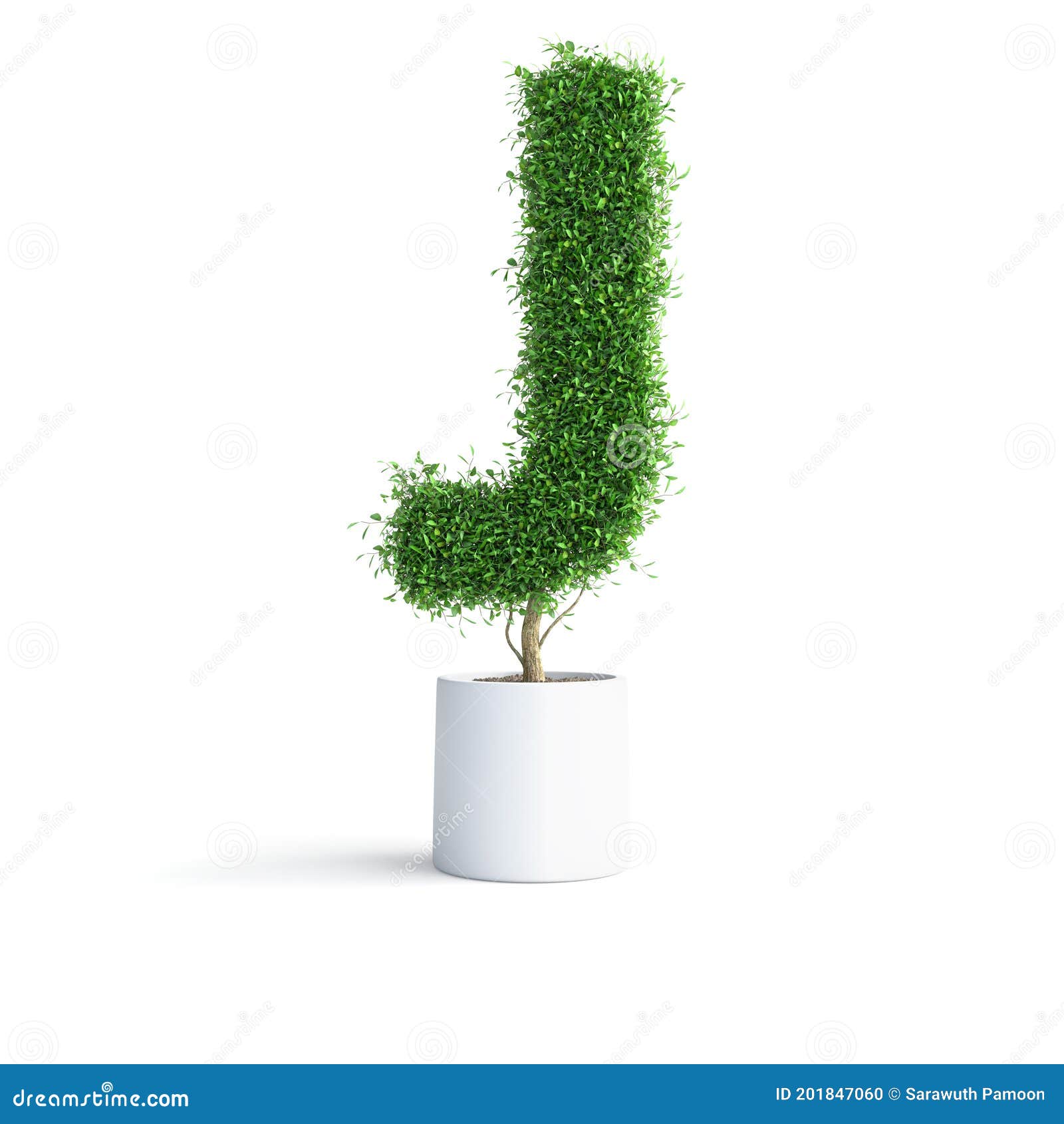 Green Tree Alphabet Letter J with Clipping Path Stock Illustration ...