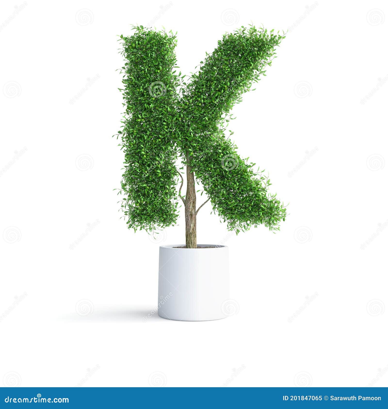 Green Tree Alphabet Letter K with Clipping Path Stock Illustration ...