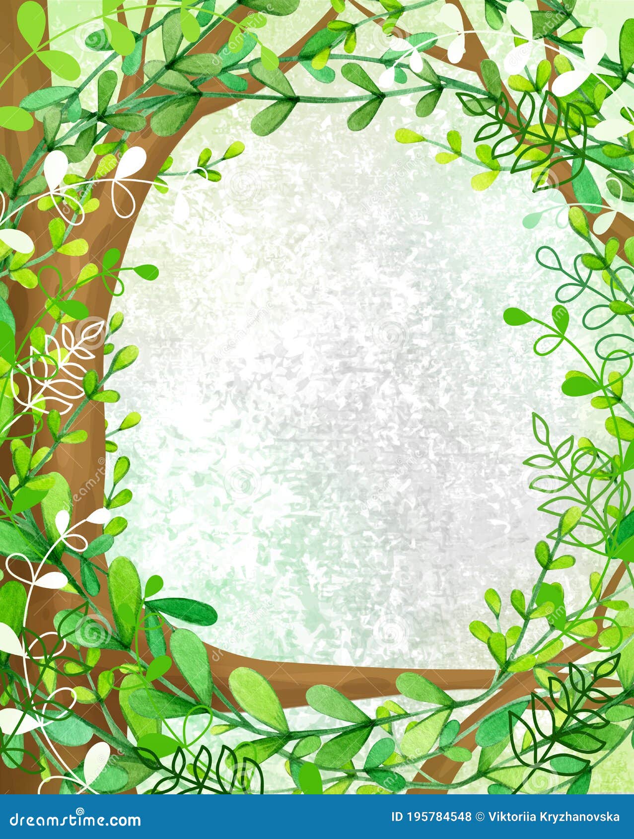Green Tree Background, Illustration. Nature Background. Stock Photo ...