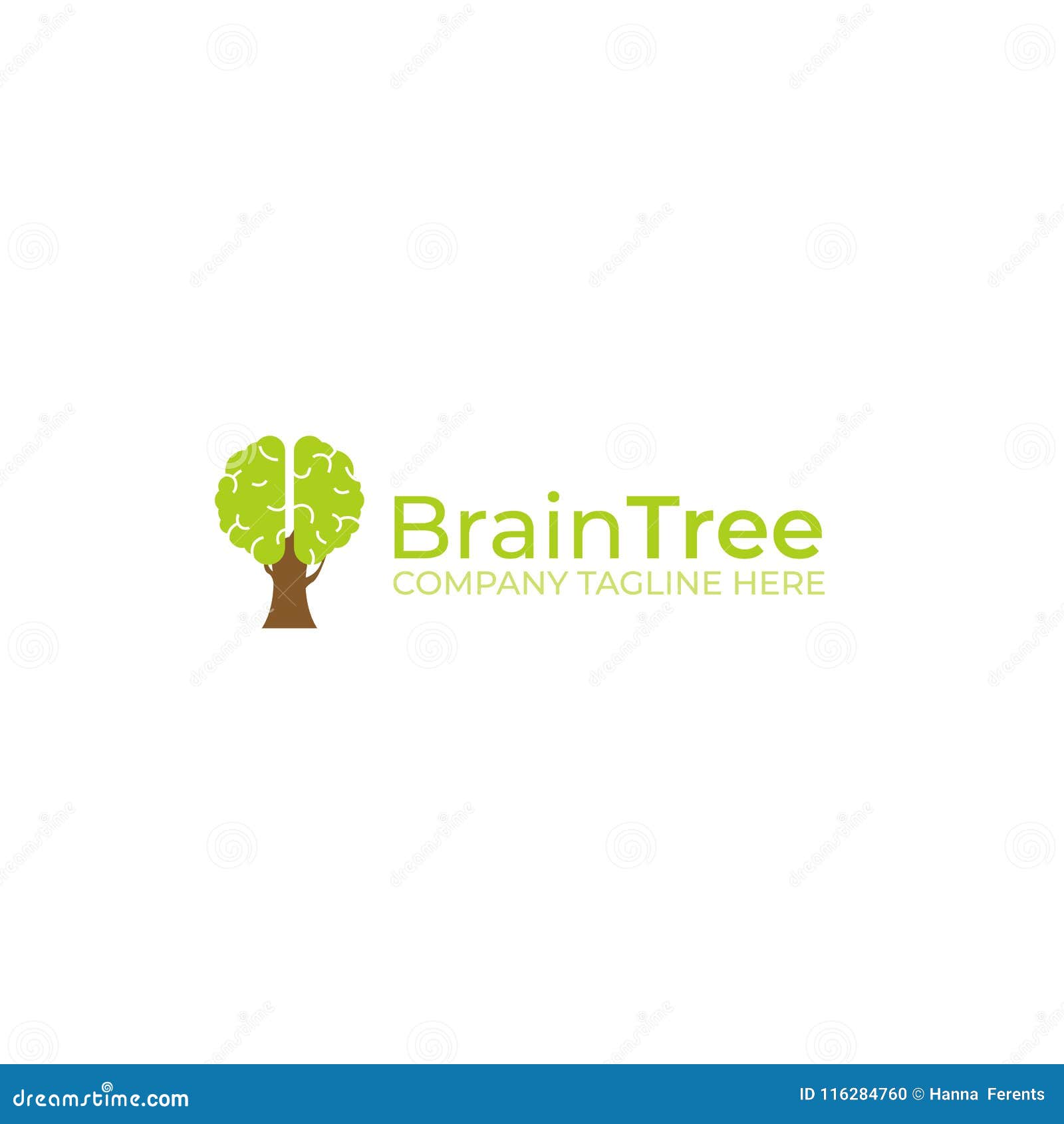 Green Tree Brain Creative Logo. Logotype Concept Stock Vector ...